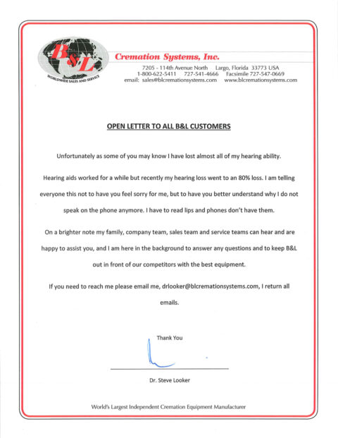 Human Cremation Equipment and Animal Cremation Equipment - B&L